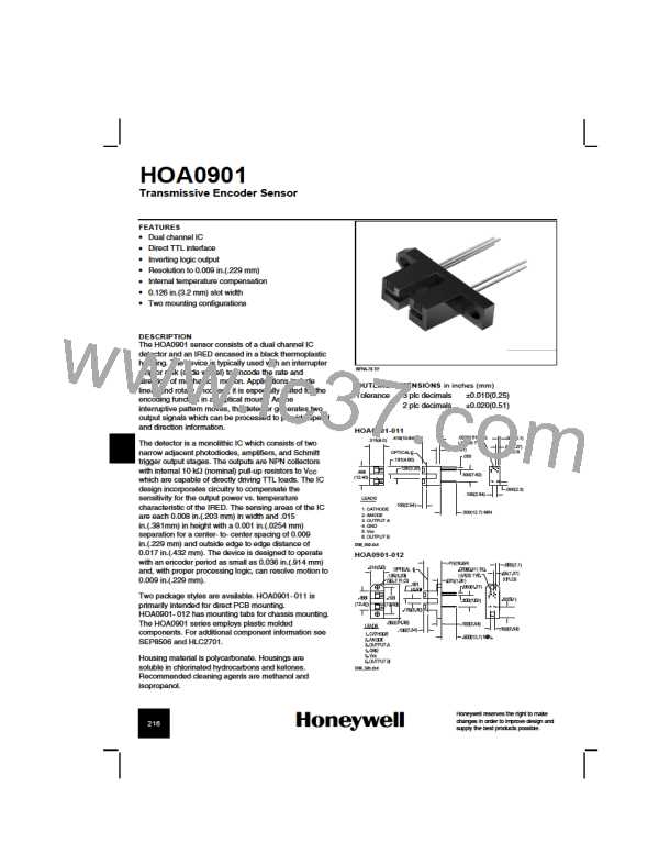 HOA0901-011 (ETC) PDF技术资料下载 HOA0901-011 供应信息 IC Datasheet 数据表 (1/4 页)-芯三七