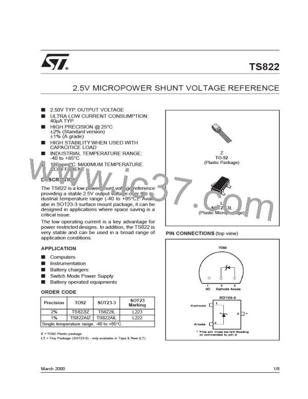 TS822AIZAP (STMICROELECTRONICS) PDF技术资料下载 TS822AIZAP 供应信息 IC Datasheet ...