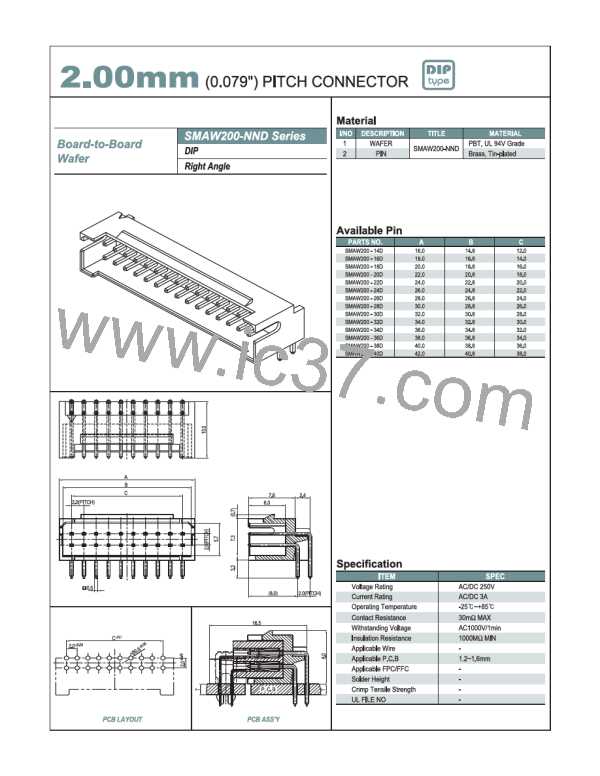 SMAW200-18D (YEONHO) PDF技术资料下载 SMAW200-18D 供应信息 IC Datasheet 数据表 (1/1 页)-芯三七