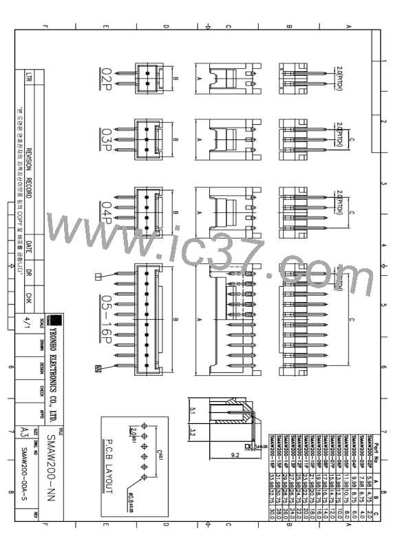 SMAW200-11P (YEONHO) PDF技术资料下载 SMAW200-11P 供应信息 IC Datasheet 数据表 (1/1 页)-芯三七